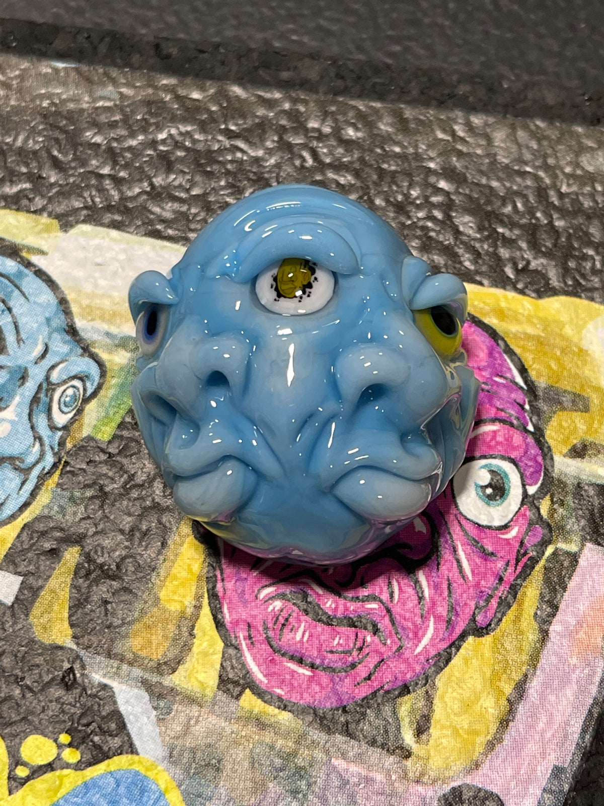 Split Personality Face Pendant A – Boro Brothers Glass Gallery